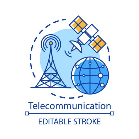 Telecommunication Concept Icon Overall Wireless Network Satellite Connection Global