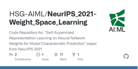 Github Hsg Aimlneurips2021 Weightspacelearning Code Repository