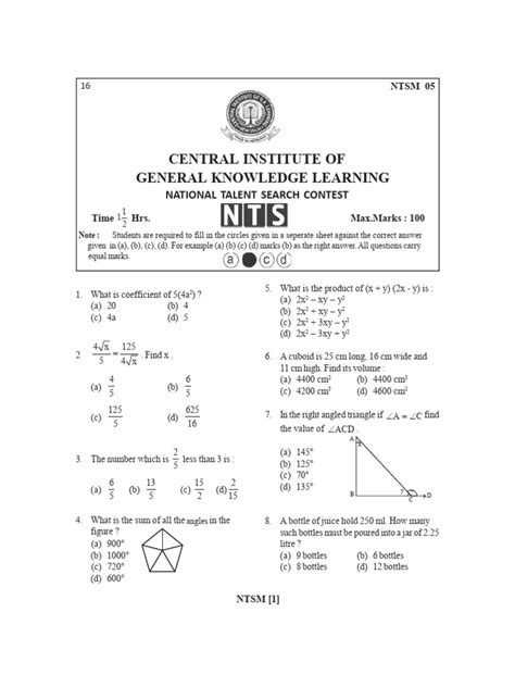 Nts Maths Class 5 Pdf Nts Maths Class 5 Pdf