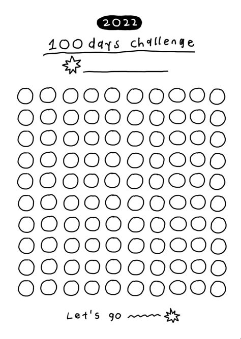 100 Days Challenge 2022 Printable Giấy Ghi Chú Sổ Tay Học Tập