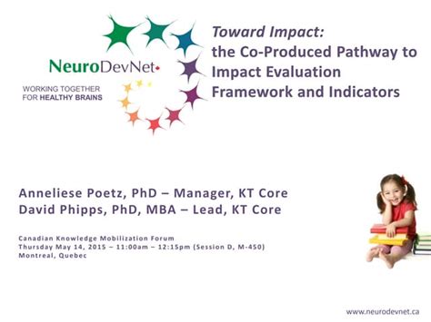 Toward Impact The Co Produced Pathway To Impact Evaluation A Poetz D Phipps Ppt
