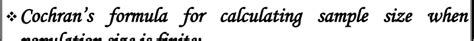 Solved Cochran S Formula For Calculating Sample Size When Statistics