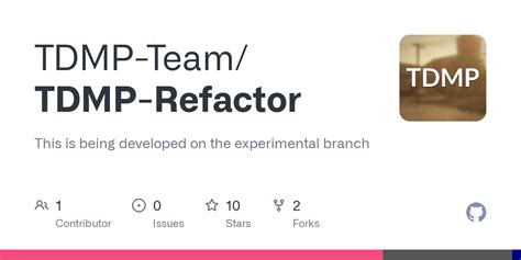 Github Tdmp Teamtdmp Refactor This Is Being Developed On The Experimental Branch
