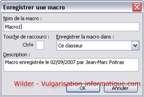 Créer une macro sous Excel