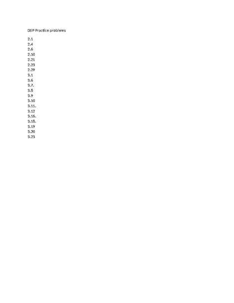 DSP Practice Problems 25042024 043039 Pm Electrical Eng DSP Practice Problems 3 Studocu