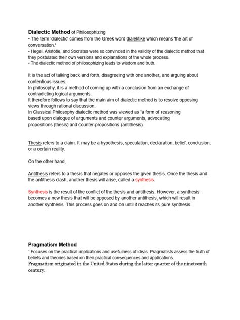 Method Of Philosophizing Pdf Dialectic Phenomenology Philosophy