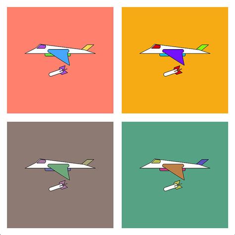 플랫 아이콘 디자인 컬렉션 군사 제트 전투기 벡터 Ai Eps Uidownload