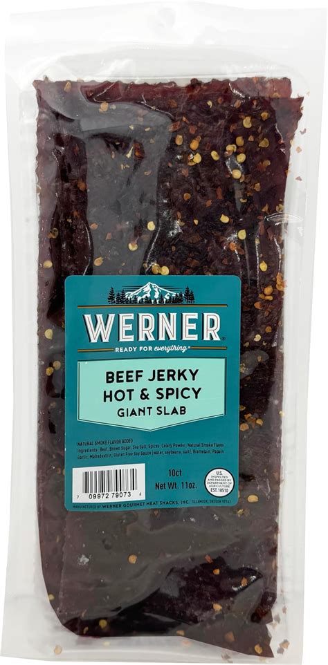 Werner Ol Fashioned Beef Jerky Slab Pack Of 15 1 Ounce Individually Wrapped Meat