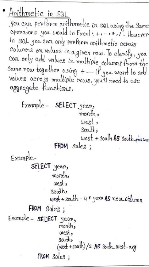 Sql Notes Handwritten Pdf Enhance Your Database Knowledge Connect 4