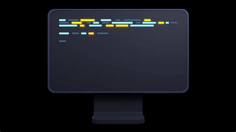 Computer Programming Or Developing Software Animation 3d Rendering Of Flat Monitor Coding 3d