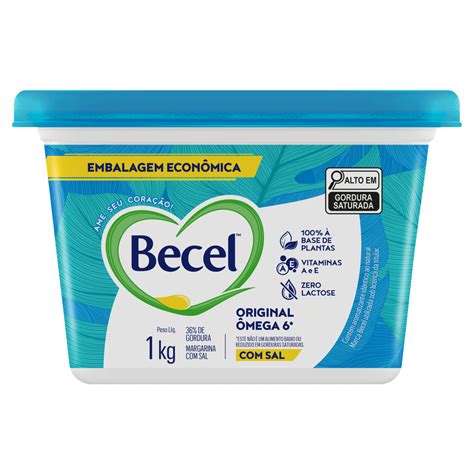Margarina Becel Com Sal Zero Lactose Original Pote 1kg Embalagem