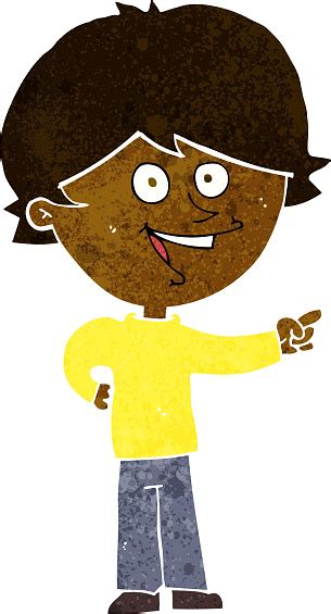 말풍선이 있고 손으로 가리키는 남자아이 웃음소리 및 가리키기에 대한 스톡 벡터 아트 및 기타 이미지 가리키기 귀여운 기이함 Istock