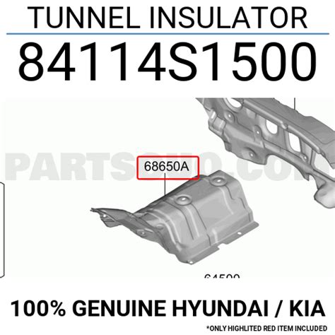 Tunnel Insulator 84114s1500 Hyundai Kia Parts Partsouq