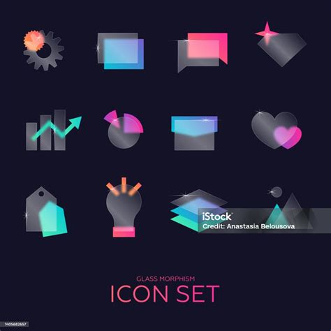 투명 유리 벡터 아이콘 디자인 세트 유리 모피즘 벡터 효과 글래스모피즘에 대한 스톡 벡터 아트 및 기타 이미지 글래스모피즘 아이콘 0명 Istock