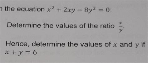 Solved The Equation X Xy Y Determine The Values Of Chegg Com