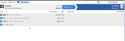 Comparing My Current Schema With A Backup With Sql Compare