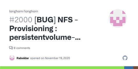 BUG NFS Provisioning Persistentvolume Controller Storageclass Storage K S Io Longhorn