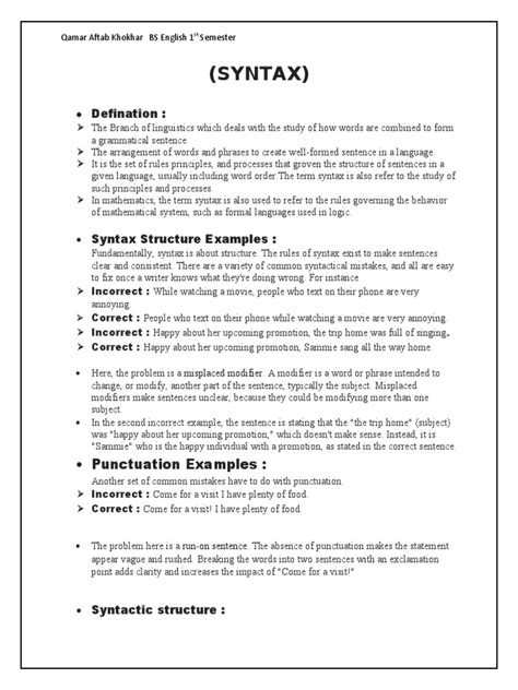 Syntax Assignment Pdf Phrase Syntax