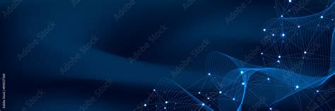 abstract plexus background with connected lines and dots wave flow