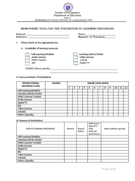 Learning Resources Monitoring Tool Pdf Computing Learning Learning Resources Monitoring Tool Pdf Computing Learning