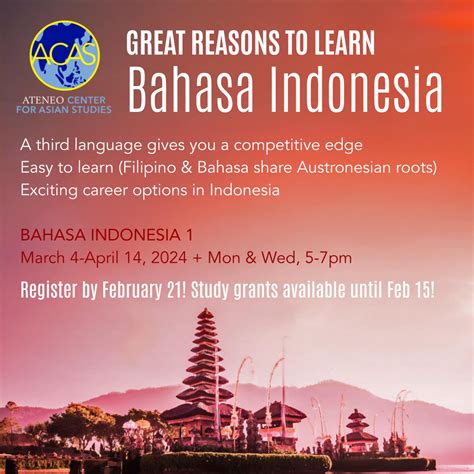 Acas Language Courses Bahasa Indonesia Events Ateneo De Manila