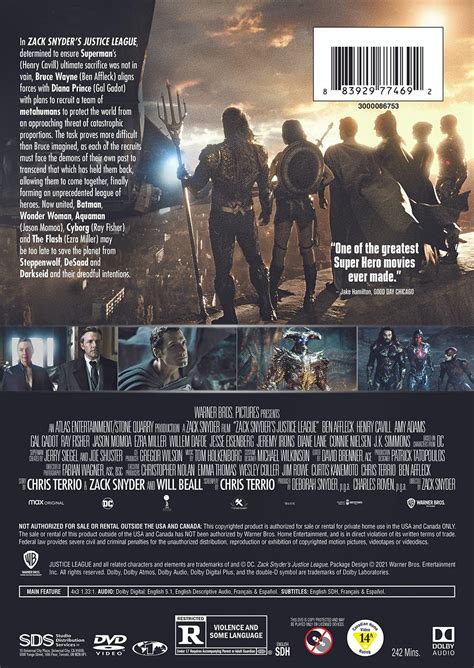 Zacksnydersjusticeleague Dvdcover Back Screen Connections
