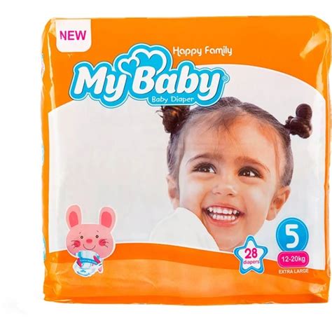 خرید و قیمت پوشک سری خانواده شاد مدل دوبل مای بیبی سایز 5 بسته 28 عددی ترب