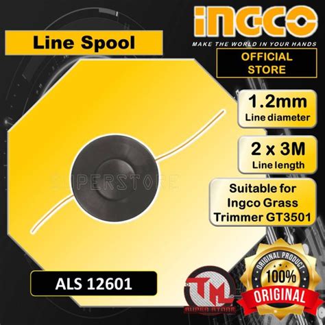 Ingco Nylon String Line Spool For Grass Trimmer Als 12601 Tm Ss☀ Lazada Ph
