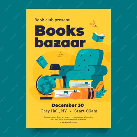 손으로 그린 문학 포스터 템플릿 무료 벡터