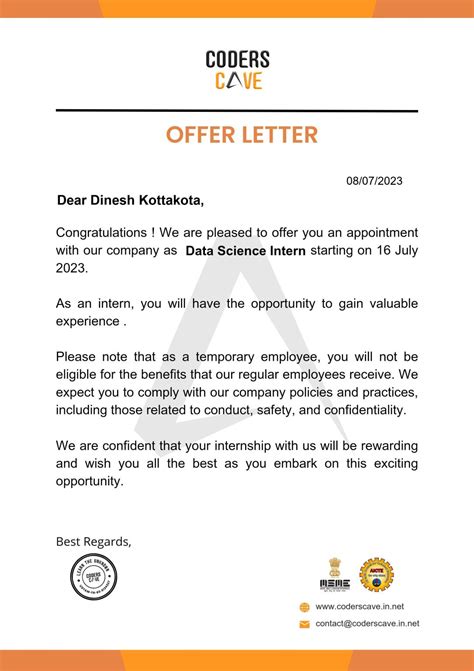 Dinesh Kottakota On Linkedin Datascienceinternship Coderscave Datascience Internship