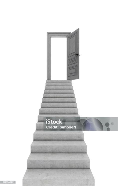 계단은 다른 차원으로 통하는 문으로 이어진다 포털의 추상 이미지입니다 천국과 성공으로 가는 길 클리핑 경로로 격리됩니다 0명에 대한 스톡 사진 및 기타 이미지 Istock