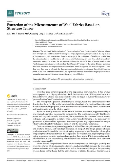 PDF Extraction Of The Microstructure Of Wool Fabrics Based On Structure Tensor