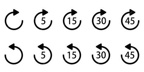 Premium Vector Set Of Circular Timer Icons With Clockwise And Counterclockwise Arrows And Time