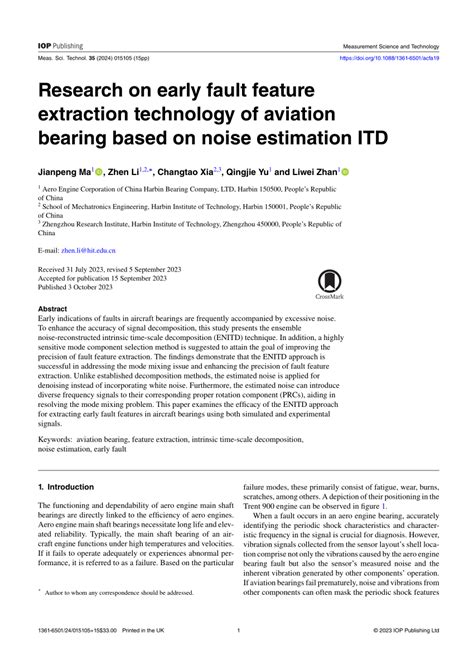 Research On Early Fault Feature Extraction Technology Of Aviation Bearing Based On Noise