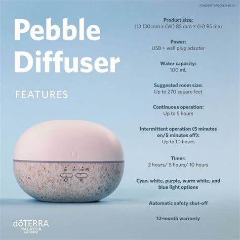 Doterra Pebble Diffuser With Foc Lavender 5ml Furniture And Home Living