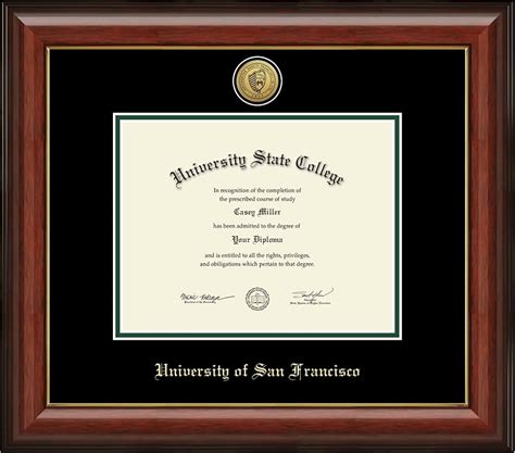 Marco De Diploma De La Universidad De San Francisco Universidad De Arte
