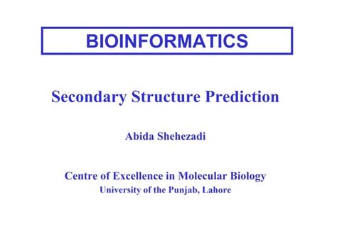 Chou Fasman Algorithm For Protein Structure Prediction Pptx