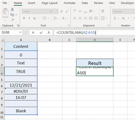 How To Use The Countblank Function In Excel My Microsoft Office Tips