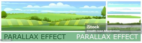 채소 밭과 목초지가 있는 시골 풍경 시차 효과로 그림을 접을 수 있는 솔리드 레이어입니다 벡터 계절에 대한 스톡 벡터 아트 및 기타 이미지 Istock