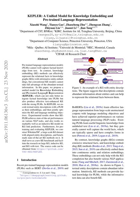 Pdf Kepler A Unified Model For Knowledge Embedding And Pre Trained Language Representation