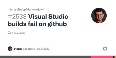 Visual Studio Builds Fail On Github Issue Microsoft Ebpf For Windows GitHub