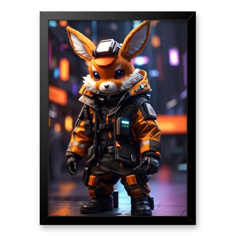 Quadro Decorativo Pokemon Cyberpunk Eevee A3 Shopee Brasil