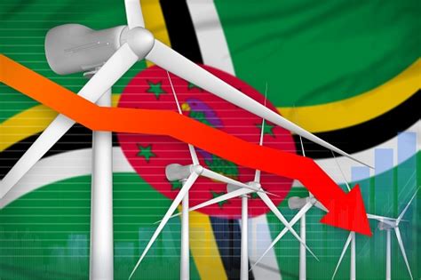 도미니카 바람 에너지 파워 차트 화살표 아래쪽대체 자연 에너지 산업 그림을 낮추는 3 차원 일러스트 레이 션 감소에 대한 스톡 사진 및 기타 이미지 Istock