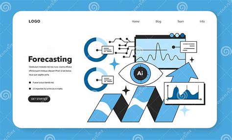 Forecasting Web Banner Or Landing Page Artificial Neural Network Stock Vector Illustration Of