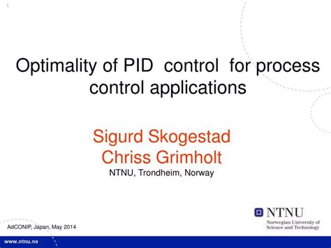PPT Optimality Of PID Control For Process Control Applications PowerPoint Presentation ID