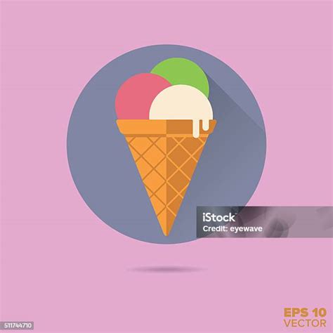 아이스크림 원뿔형 평편 디자인식 벡터 아이콘크기 아이스크림에 대한 스톡 벡터 아트 및 기타 이미지 아이스크림 아이스크림 숟갈 3가지 개체 Istock
