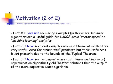 Ppt Implicit Regularization In Sublinear Approximation Algorithms Powerpoint Presentation Id