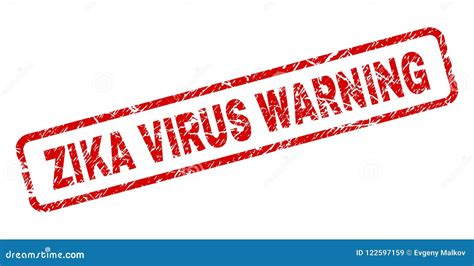 Grunge Zika Virus Warning Rounded Rectangle Stamp Stock Vector