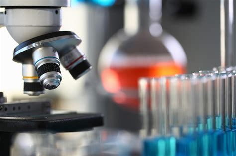 Premium Photo Head Microscope On The Background Laboratory