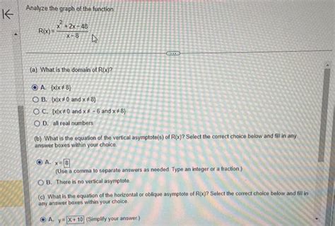Solved Analyze The Graph Of The Function R X X8x2 2x48 Chegg Com
